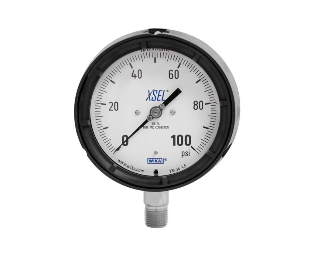 Bourdon tube pressure gauge, stainless steel XSEL® process pressure ...